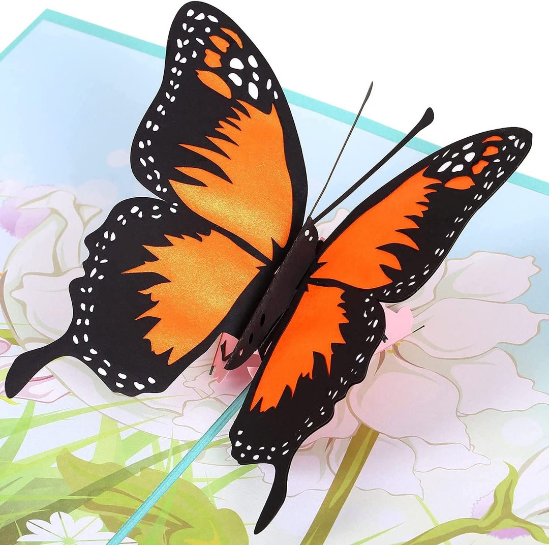 Monarch Butterfly Pop up Card: 3D Handmade Greeting Card - Etsy