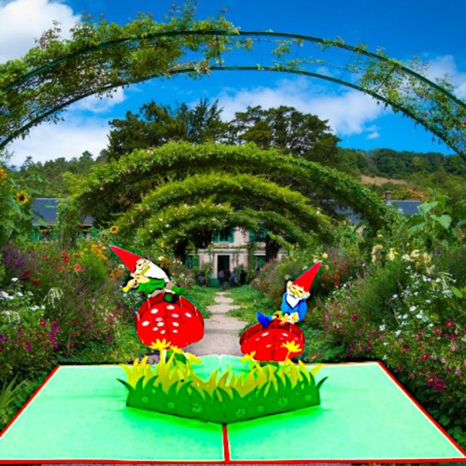 Garden Gnomes Pop up Card: Magic Mushroom, Good Luck - Etsy