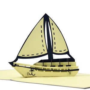 SAILBOAT Pop up Card - Boat Popup Card - Sailor Card - 3D Ocean Card ...