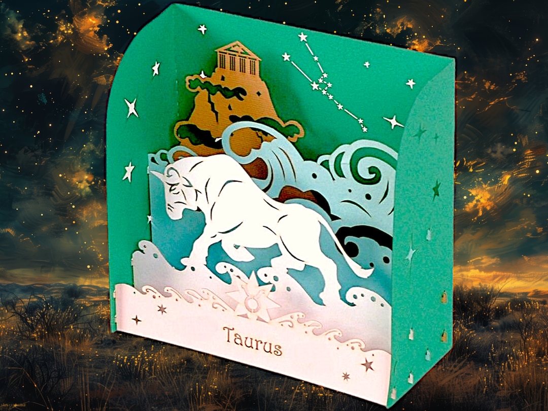 TAURUS BULL ZODIAC Pop up Card, Astrology Card, Zodiac Birthday Card ...