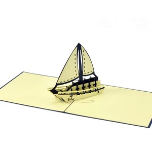 SAILBOAT Pop up Card - Boat Popup Card - Sailor Card - 3D Ocean Card ...