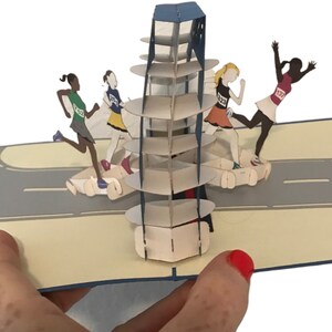 FINISH LINE Pop up Card - Run Like A Girl - Women Runners Greeting Card ...