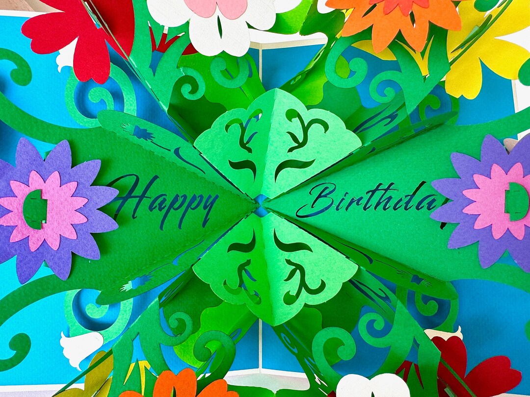 Extravagant BIRTHDAY BOUQUET Pop up Card - Power to the Flower - Happy ...
