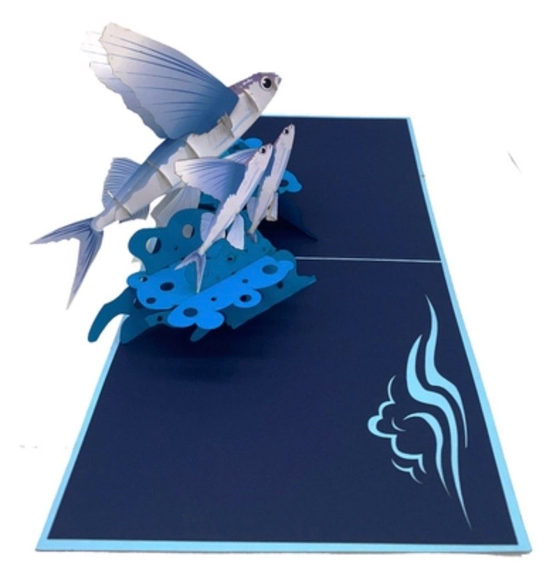 FLYING FISH Pop up Card - Life of Pi Card - Hand Assembled Pop up Fish ...