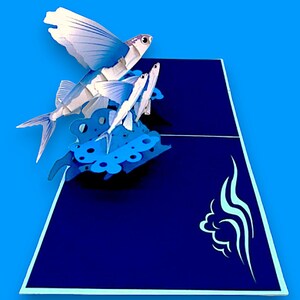 FLYING FISH Pop up Card - Life of Pi Card - Hand Assembled Pop up Fish ...