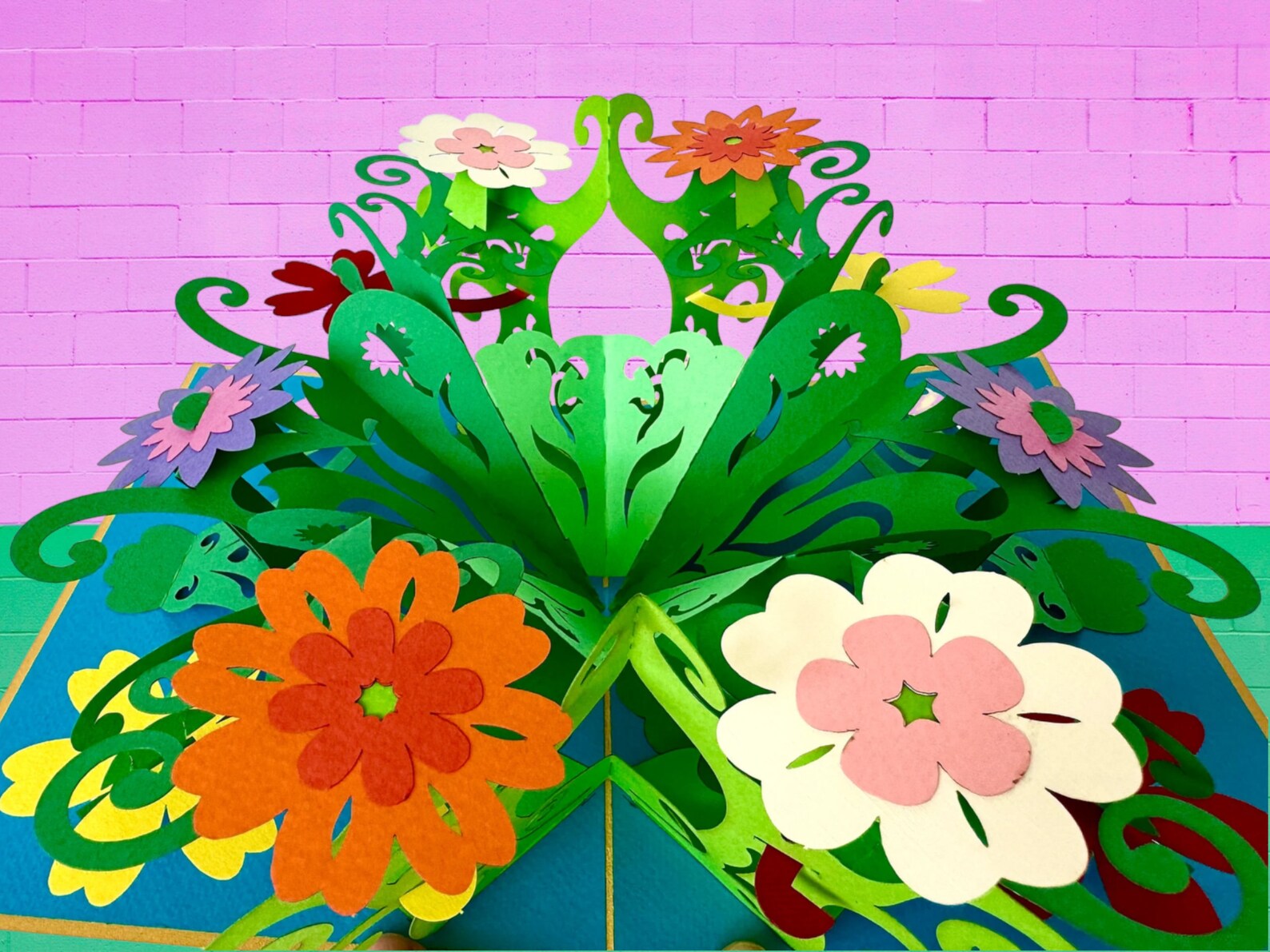 GIANT FLORAL BOUQUET Pop up Card - Floral All Occasion Card - for Big ...