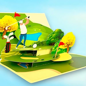 PLAY GOLF! Pop up Card - Best Golf Greeting Card - Golf Birthday Card ...