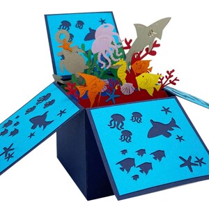 OCEAN Pop up Card - Scuba Diver Card - Shark 3d Card - Fish Pop up Card ...