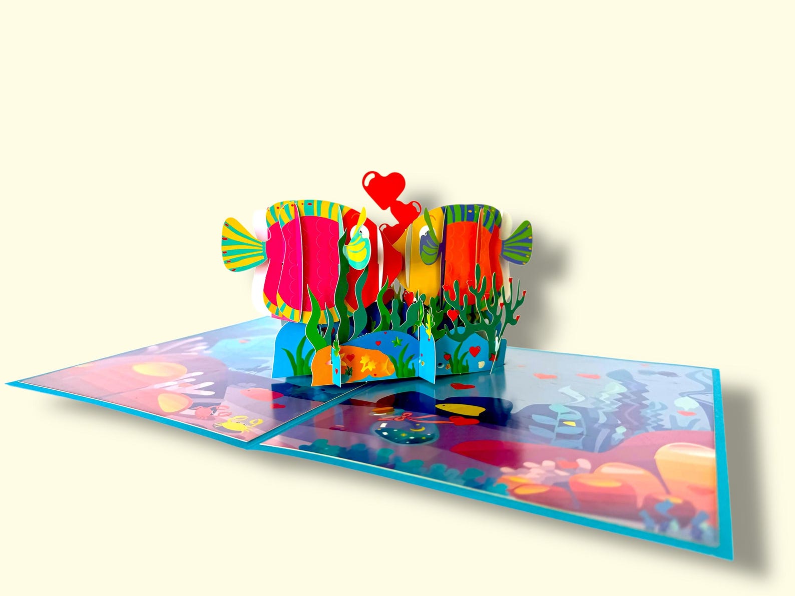 Kissing Fish Pop-up Card: 3D Tropical Ocean Love - Etsy