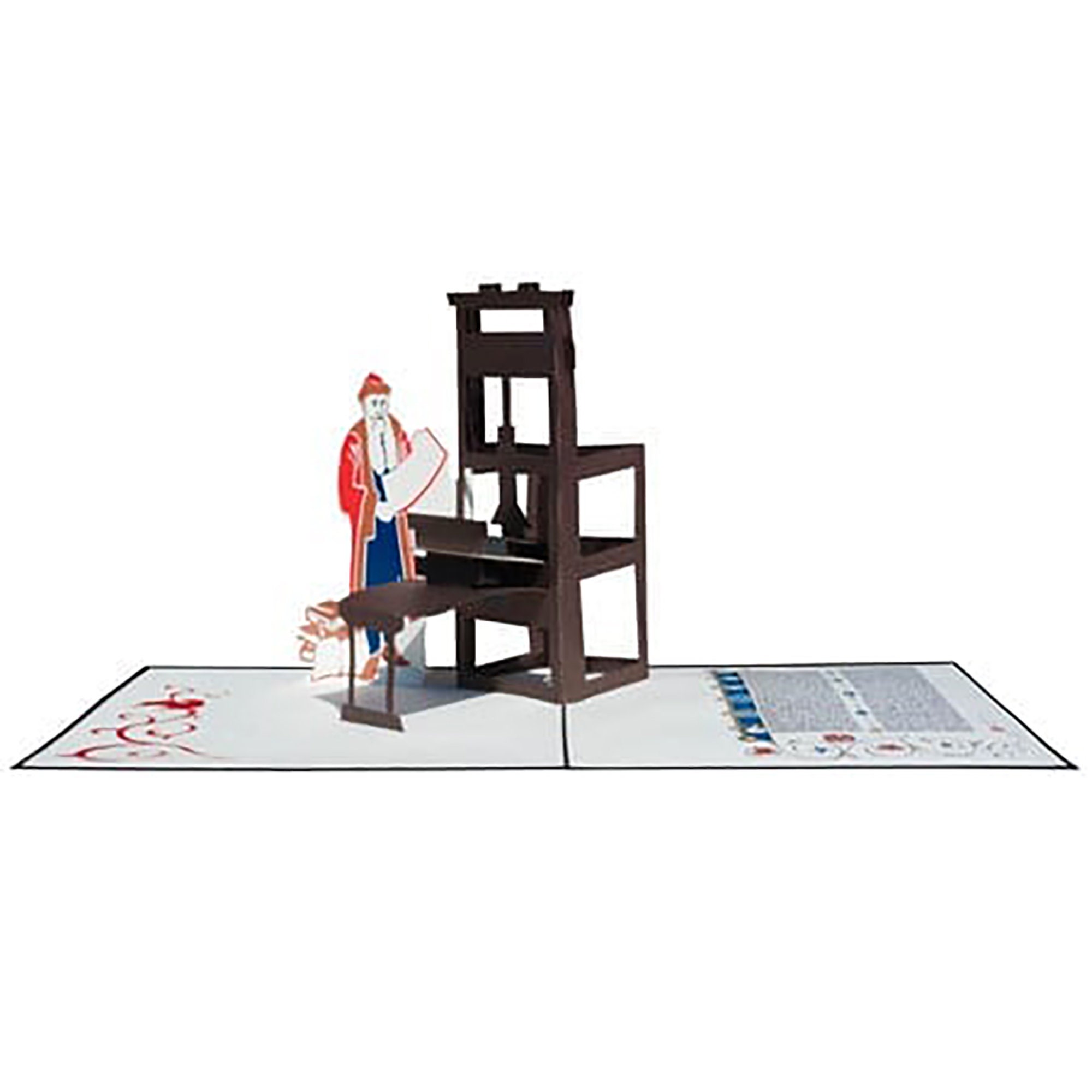 GUTENBERG PRINTING PRESS Pop up Card With Bibles, for Inventors ...