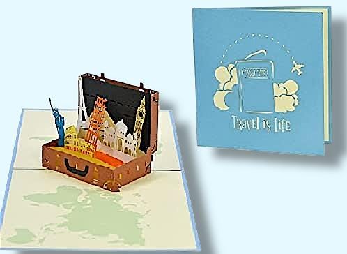 3D Suitcase Pop up Card: Passport, World Travel, Honeymoon Gift - Etsy