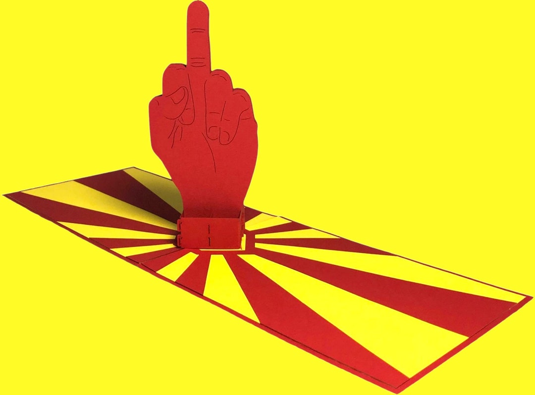 ONE FINGER SALUTE Pop up Card 3D Rude Finger Flip off Give the Bird ...