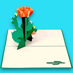 CACTUS FLOWERS Pop up Card - 3D Saguaro Cactus Card - Popup Cactus ...