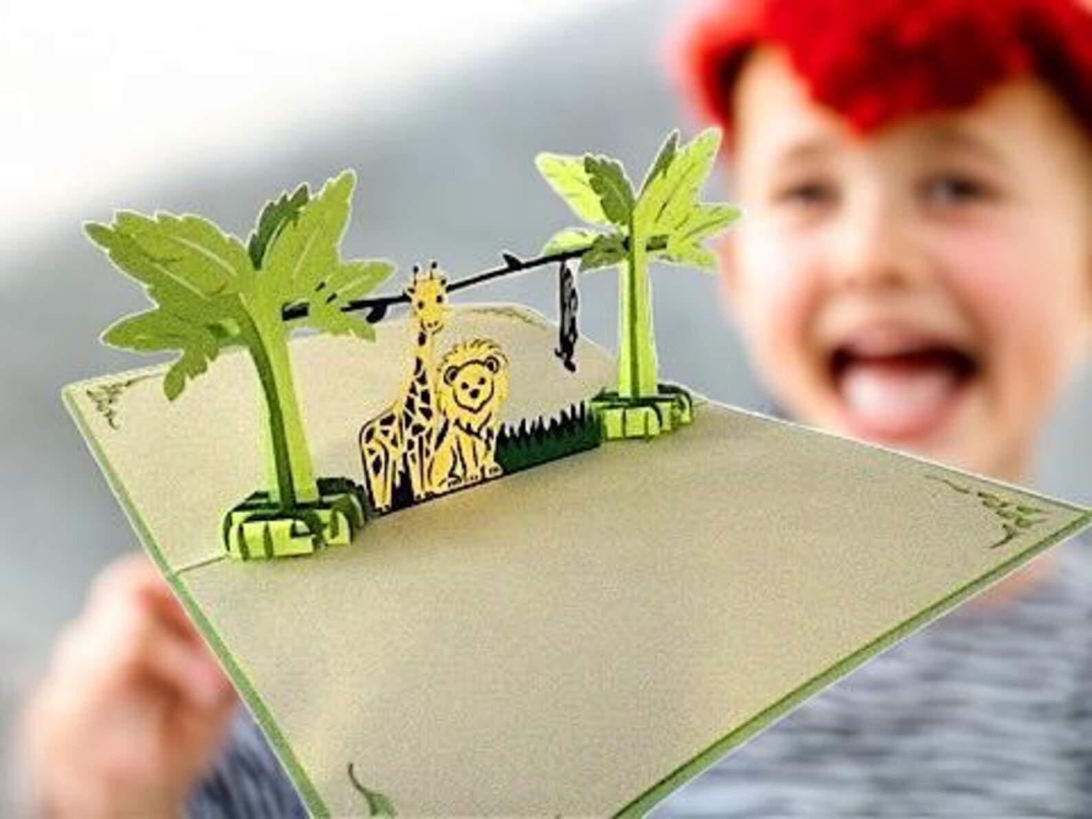 3D Monkey Jungle Pop-up Card: Safari Animal Birthday - Etsy