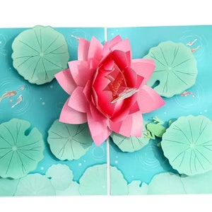 GRATITUDE LOTUS Popup Card - Handcrafted Blessings Card - 3D Lotus ...