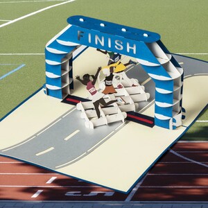 FINISH LINE Pop up Card - Run Like A Girl - Women Runners Greeting Card ...