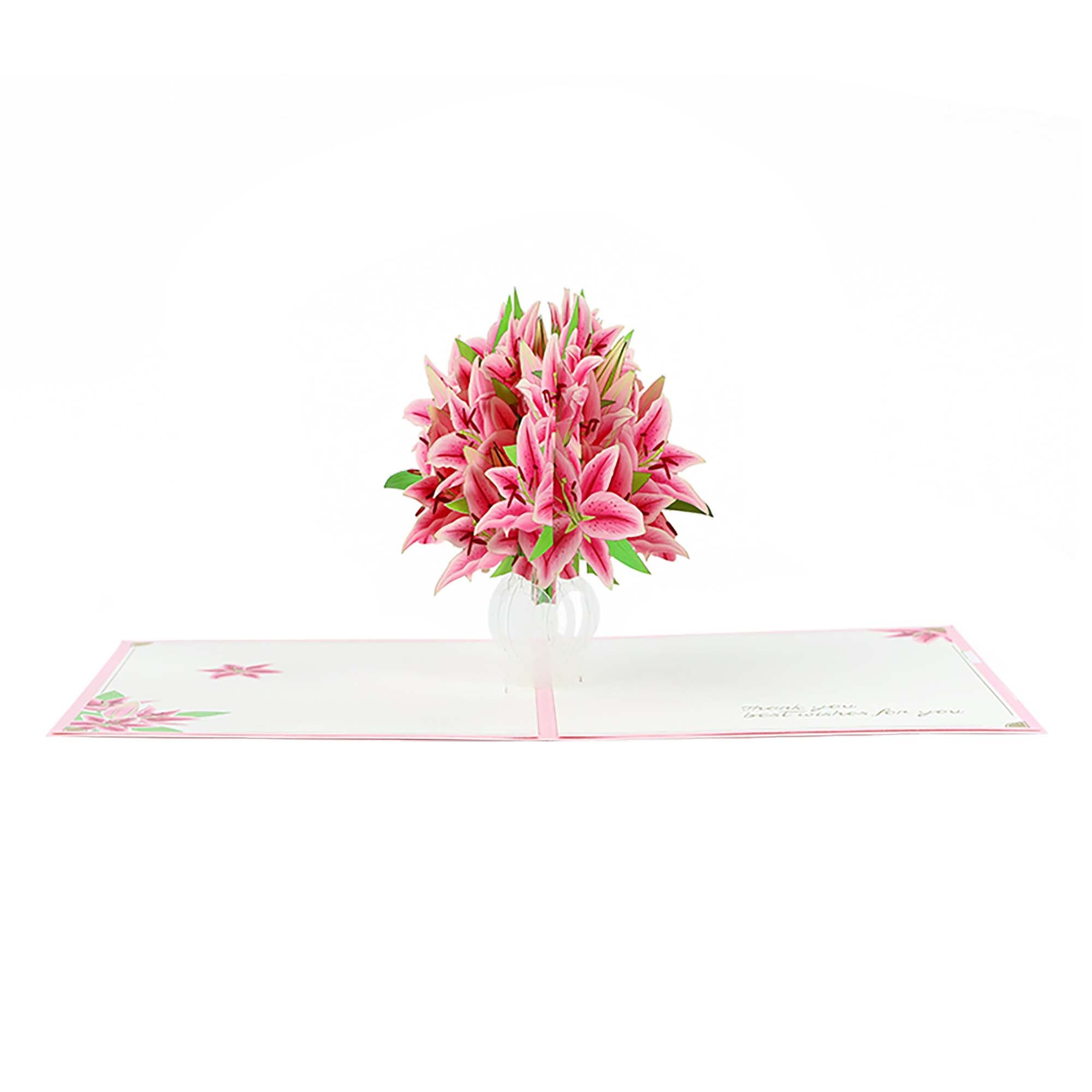 STARGAZER LILY Pop up Card 3D Pink Floral Lily Card Lily Flower Card ...