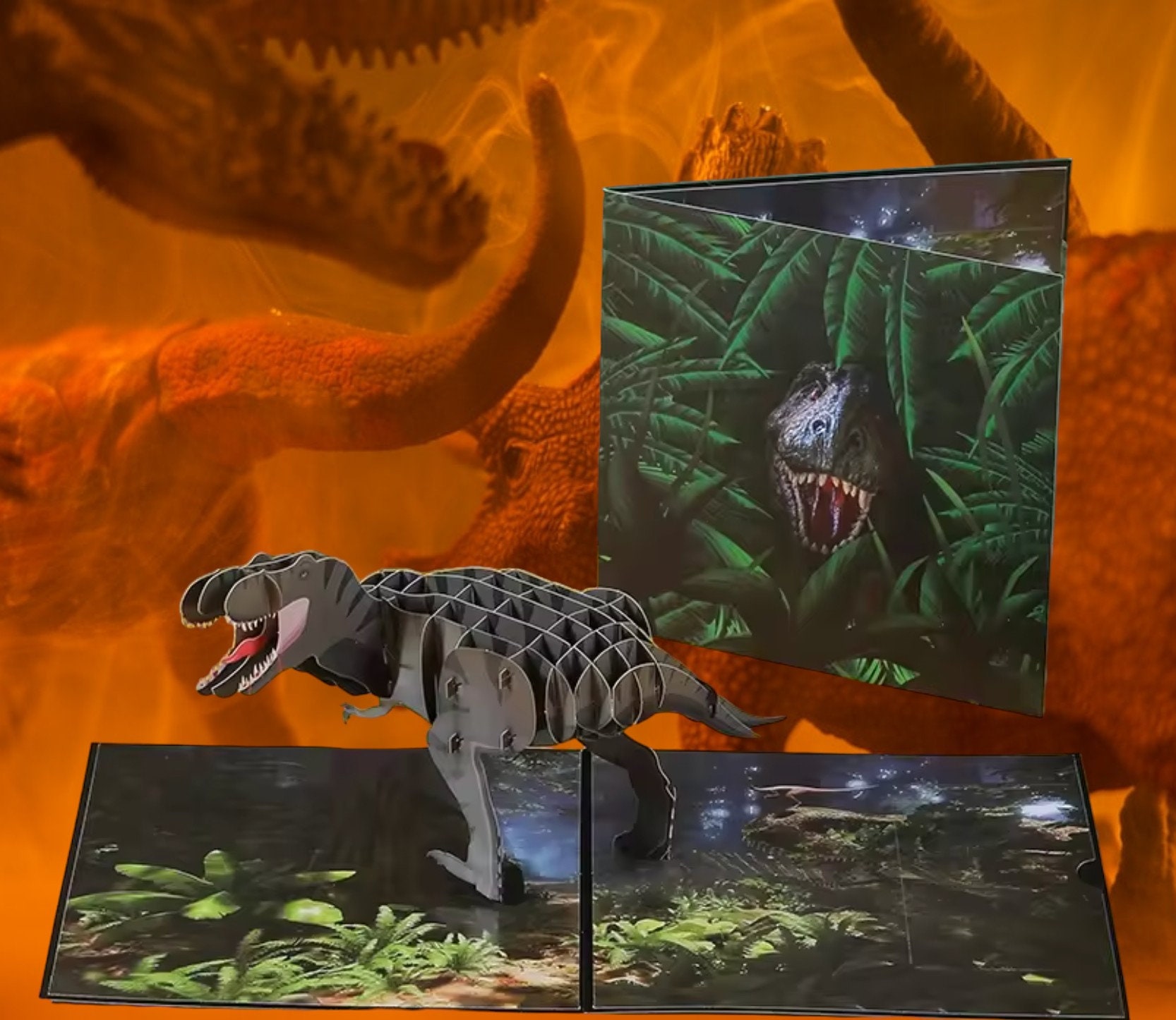 BEST T-REX Pop up Card Lifesize Tyrannosaurus Dinosaur Card 3D Jurassic ...