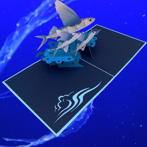 FLYING FISH Pop up Card - Life of Pi Card - Hand Assembled Pop up Fish ...