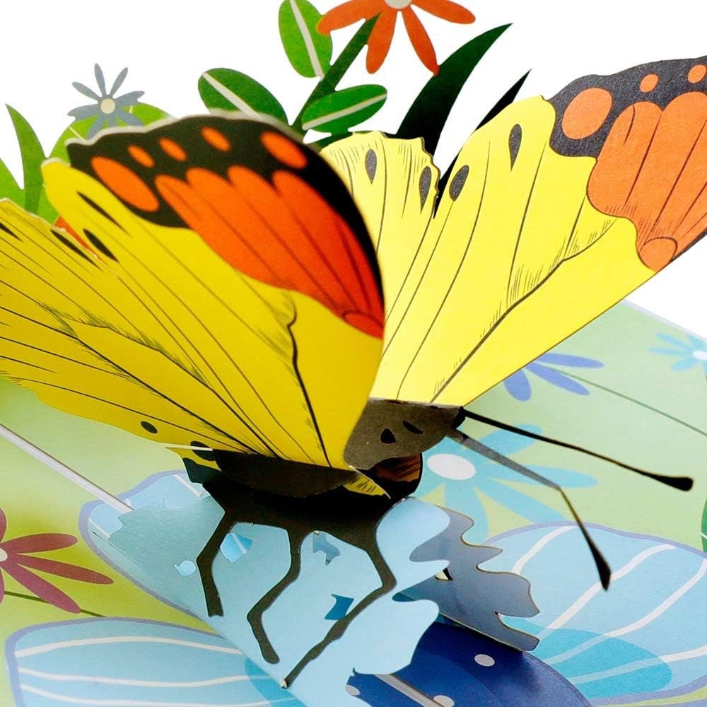 BUTTERFLY GARDEN Pop up Card - 3D Butterflies Flowers Card ...