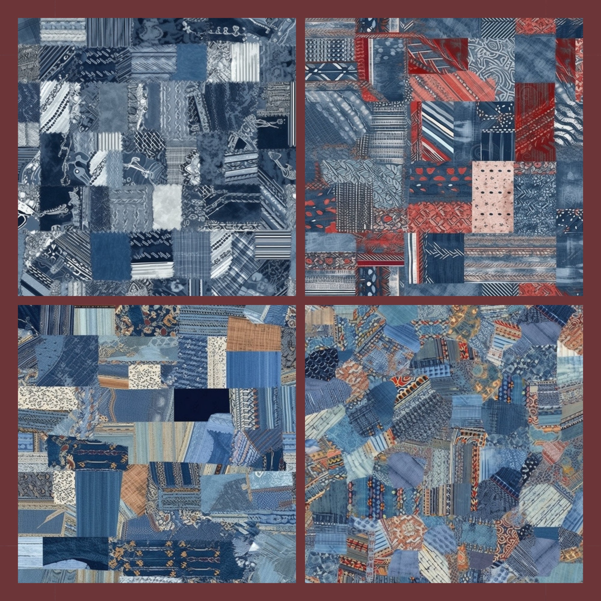 Patchwork Denim Digital Paper: Seamless Patterns for a Creative Touch ...