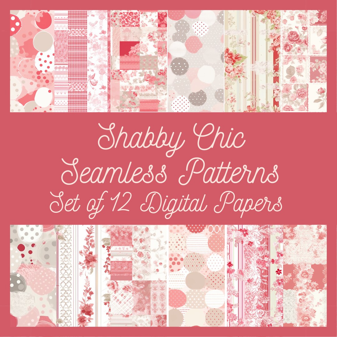 Charming Shabby Chic Seamless Digital Paper Set for Your Creative ...