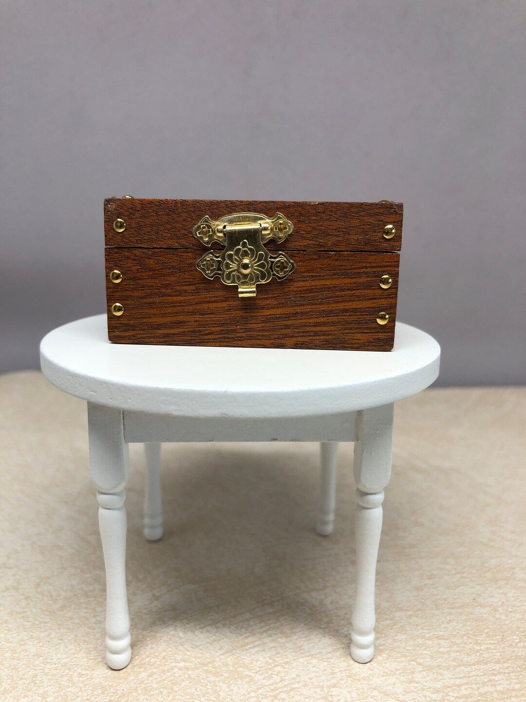 Wooden Trunk With Gold Tone Clasp, Rivets and Hinges. - Etsy