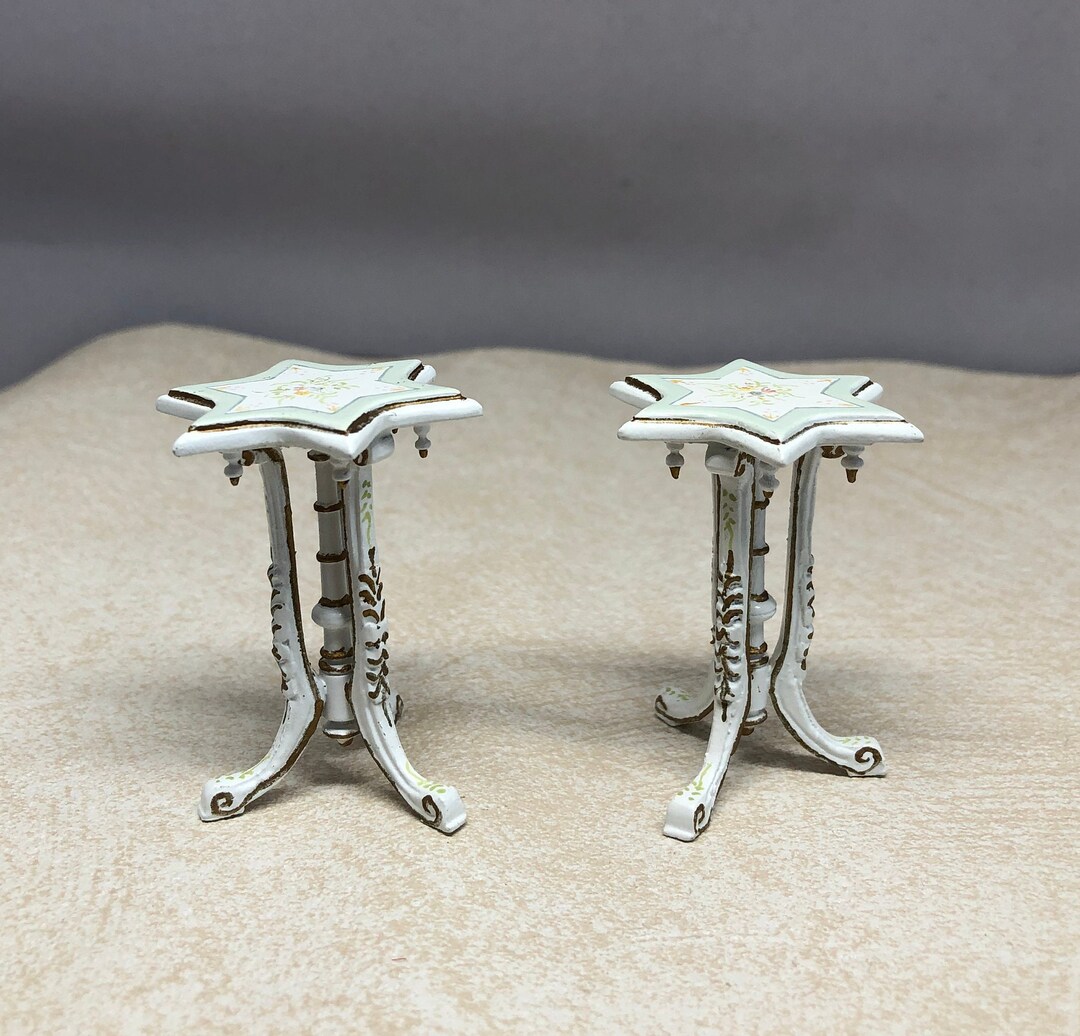 Six Point Star Shaped Side Table With Hand Painted Design and Three ...