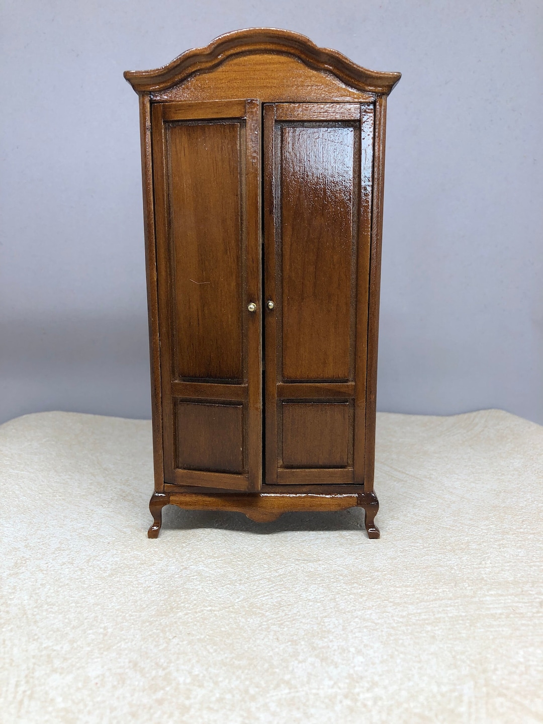 Walnut Armoire, Curved Top, 2 Shelves. - Etsy