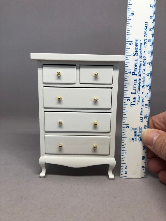 Miniature White Five Drawer Dresser. Etsy