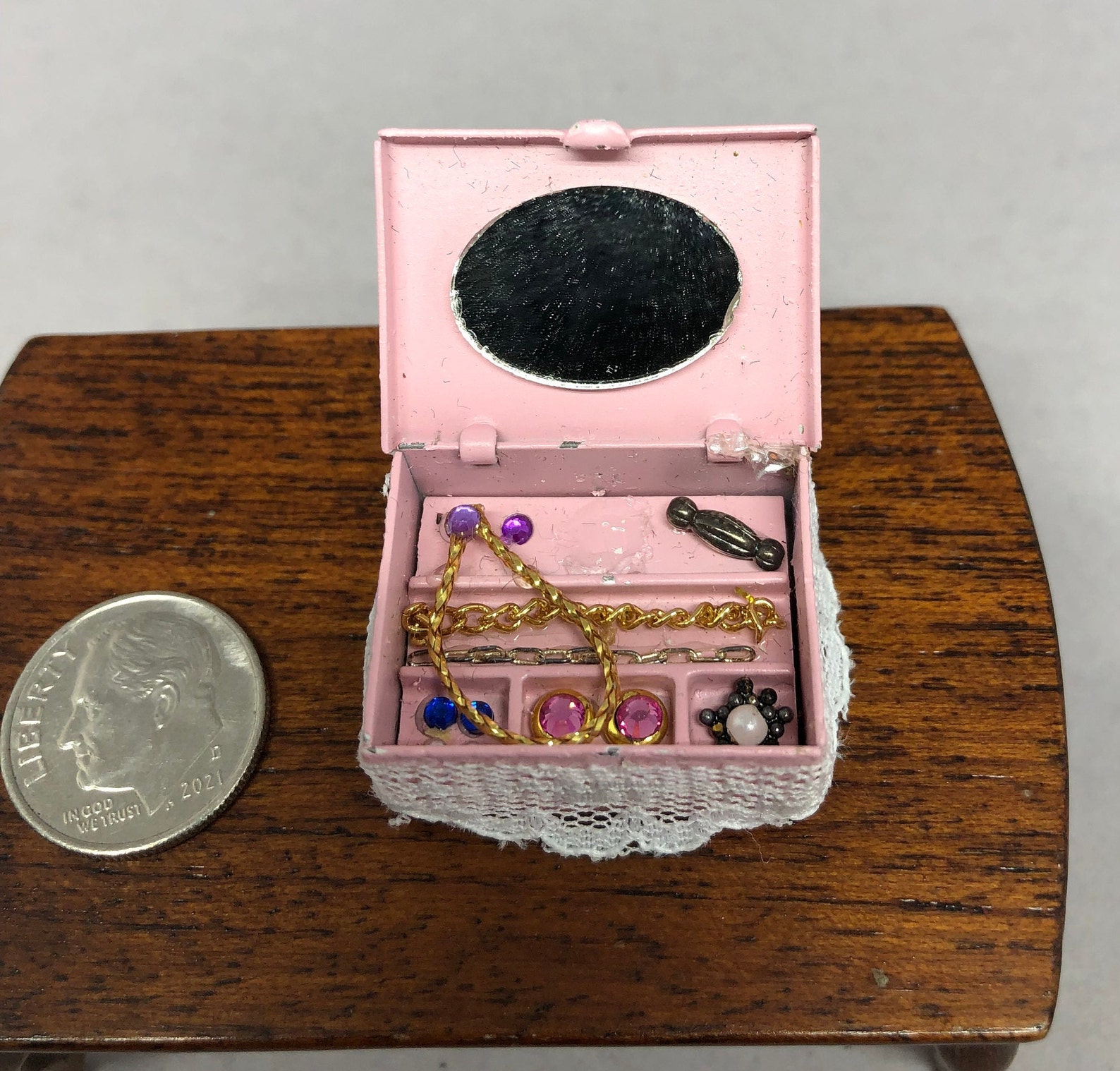 Miniature Pink Jewelry Box - Etsy