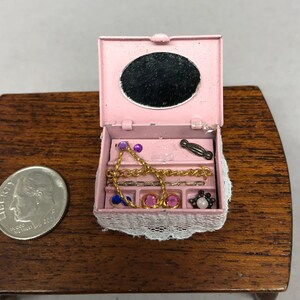 Miniature Pink Jewelry Box - Etsy