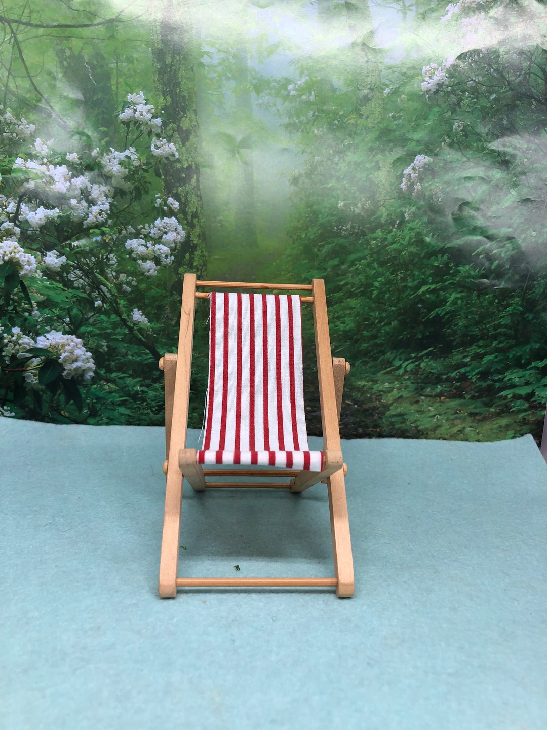 Miniature Adjustable, Fold up Deck Chair, Red Stripes - Etsy