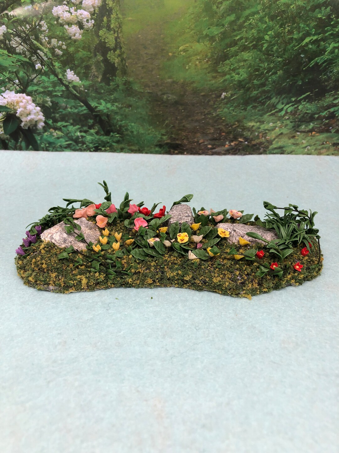 Miniature Outdoor Flower Garden on Ridged Base. - Etsy