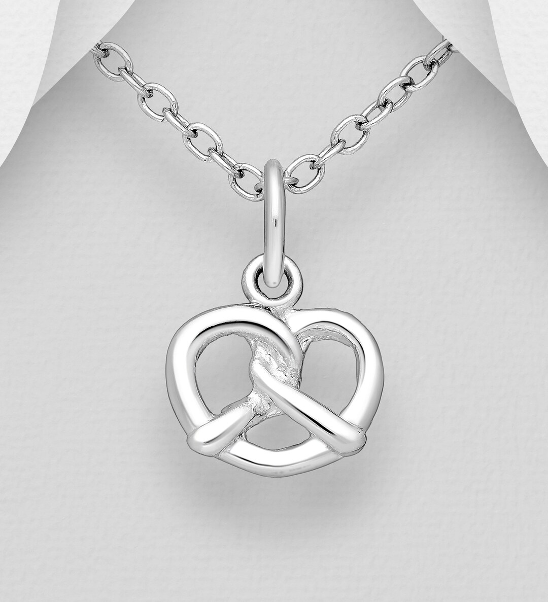 Traditional Costume Jewelry With Pretzel Pendant Made of 925 Sterling ...