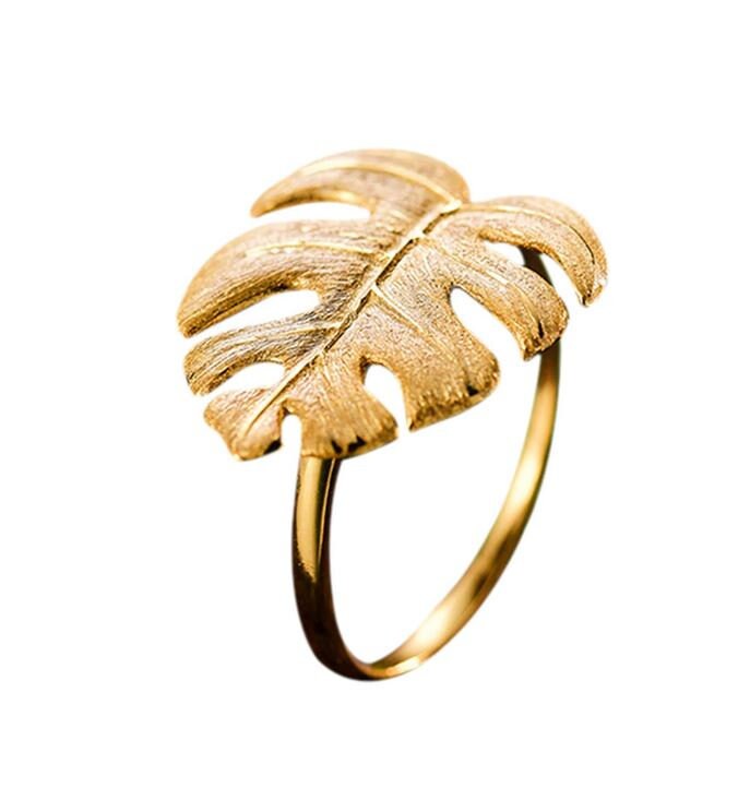 Ladies Adjustable Monstera Leaf Ring Made of 925 Sterling Silver - Etsy