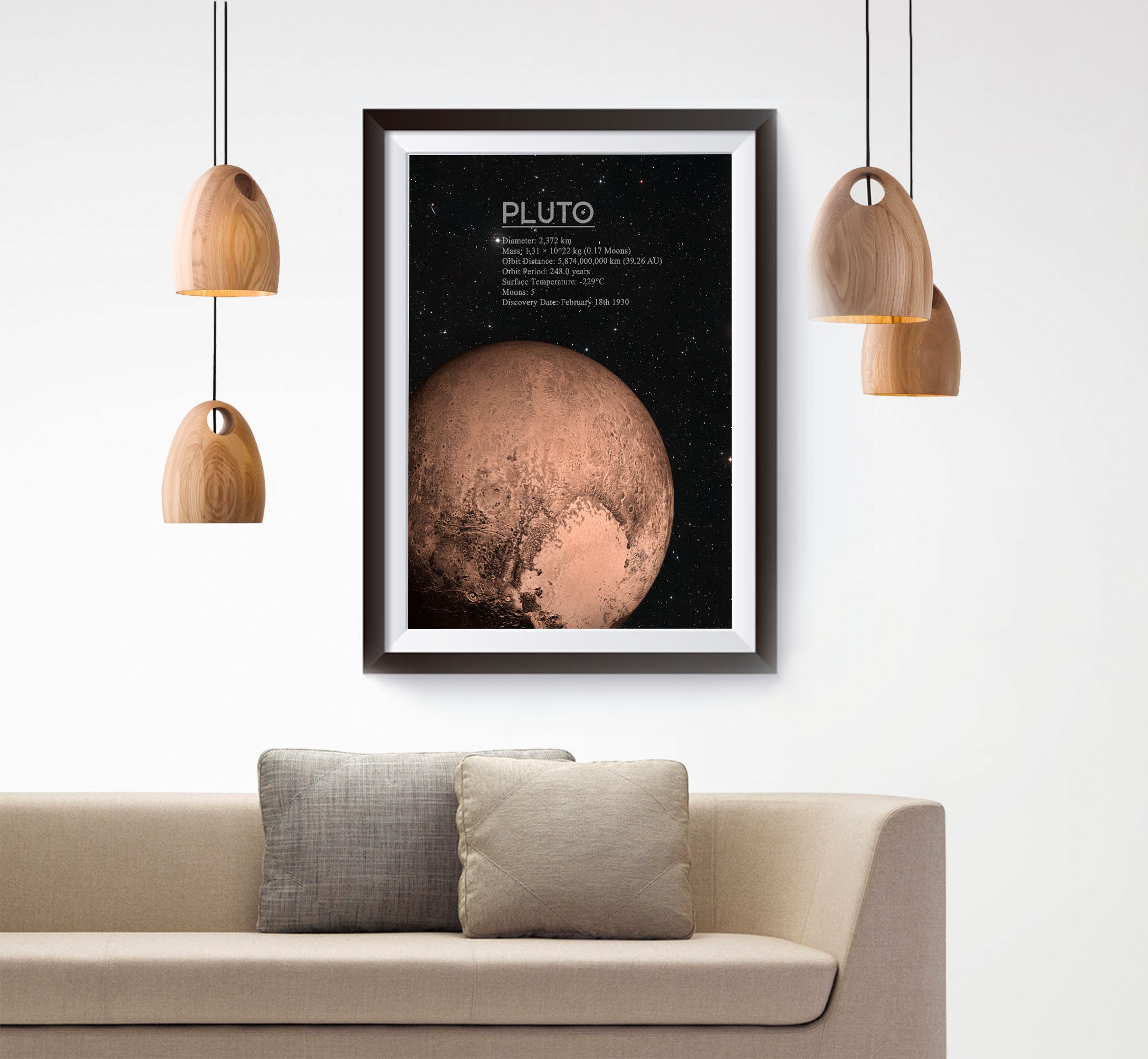 Pluto Facts Print, Dwarf Planet Poster, Last Minute Gift Idea, Solar ...