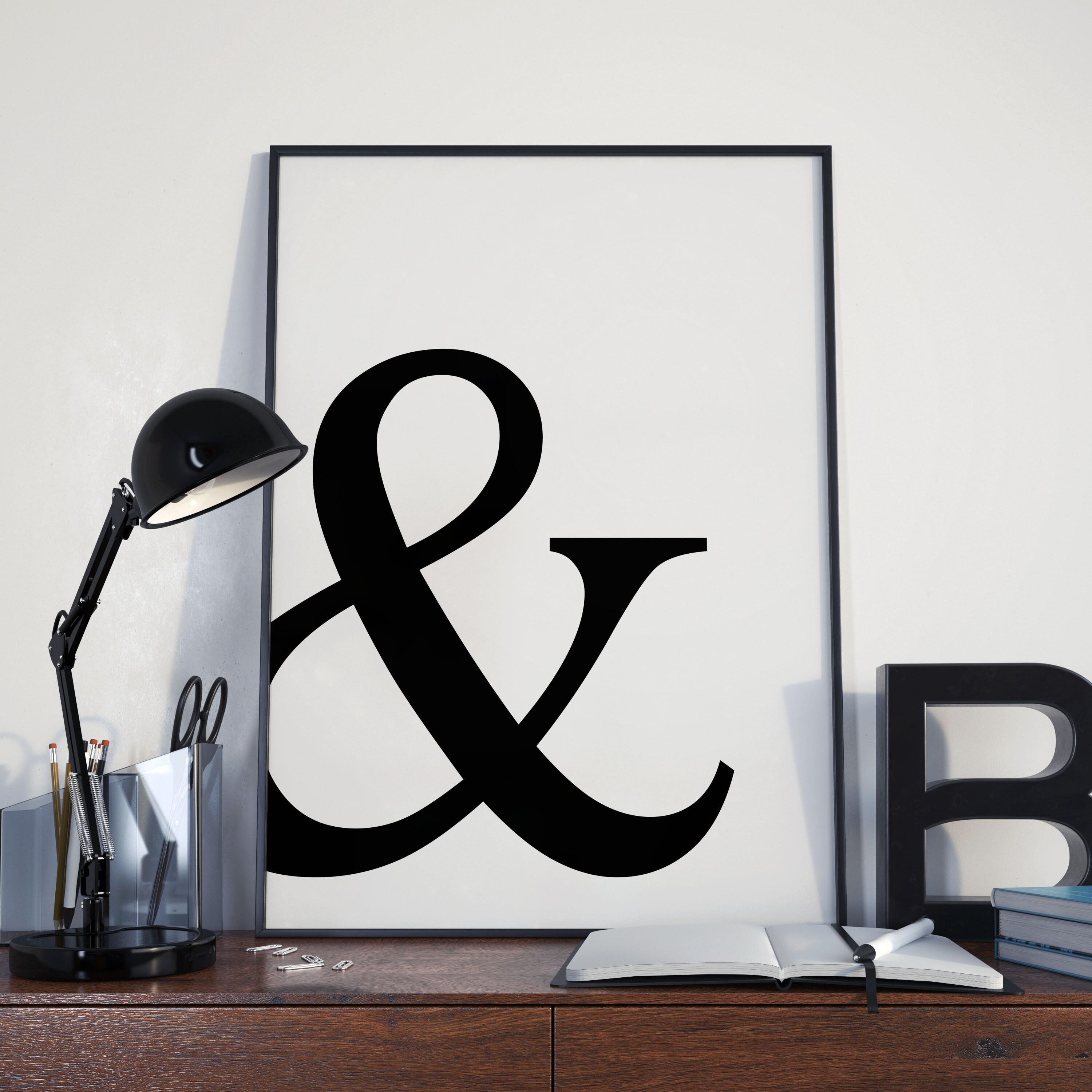 Ampersand Printable Black and White Wall Design and Sign - Etsy