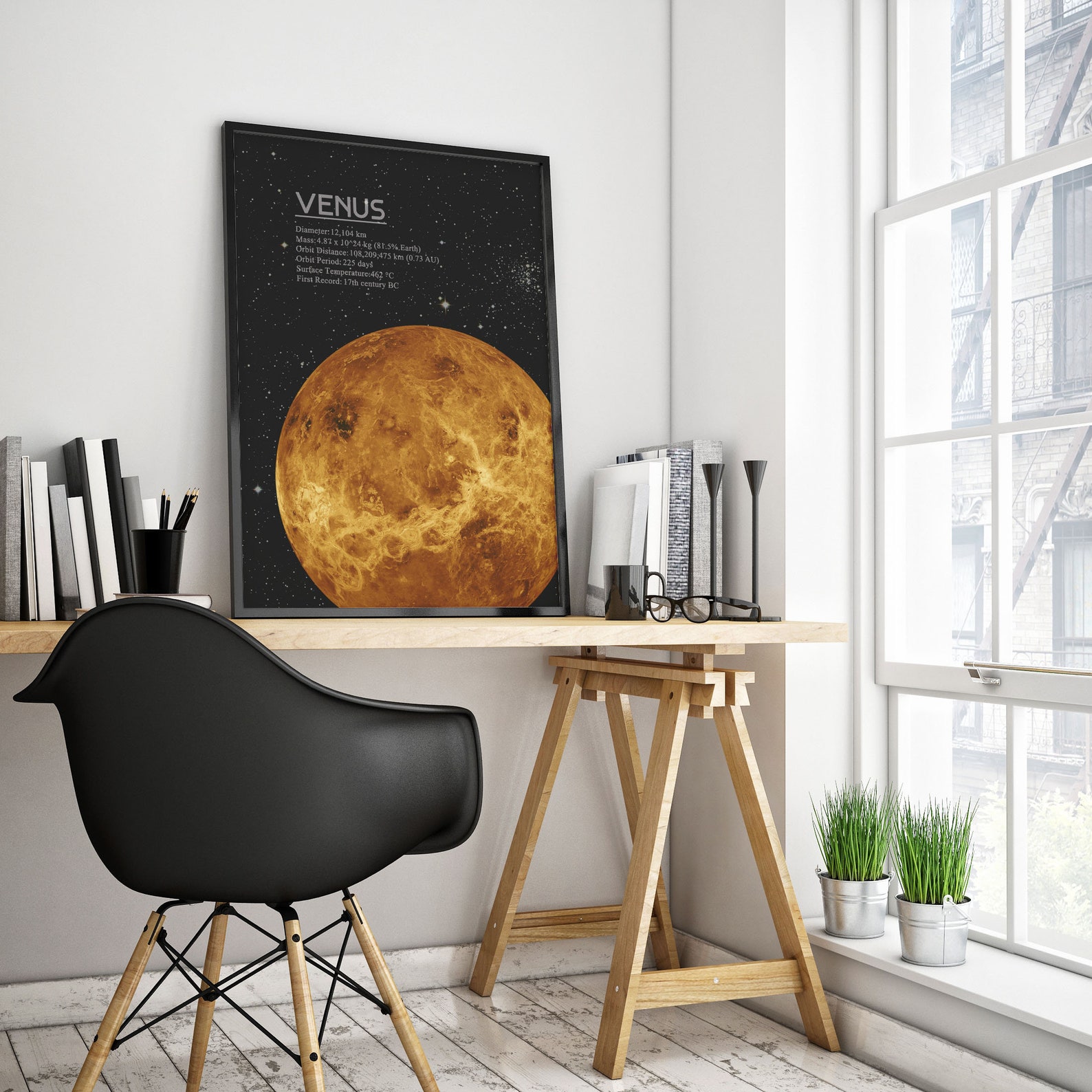Venus Planet Poster, Astrology Wall Art Galaxy JPG File, Solar System ...