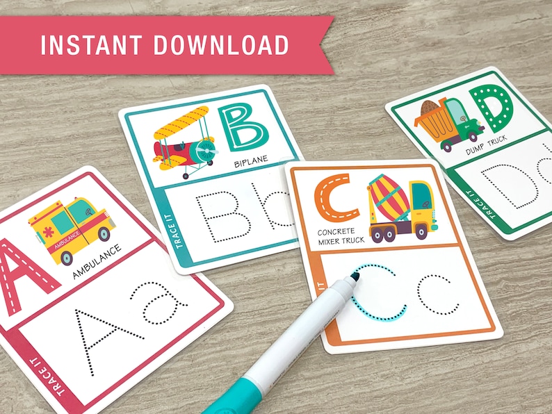 Vehicle Flashcards, Transportation ABC, Preschool Learning ...