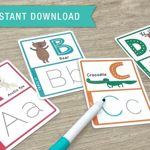 Alphabet Flashcards, Animal ABC Cards, Preschool Learning, Preschool ...