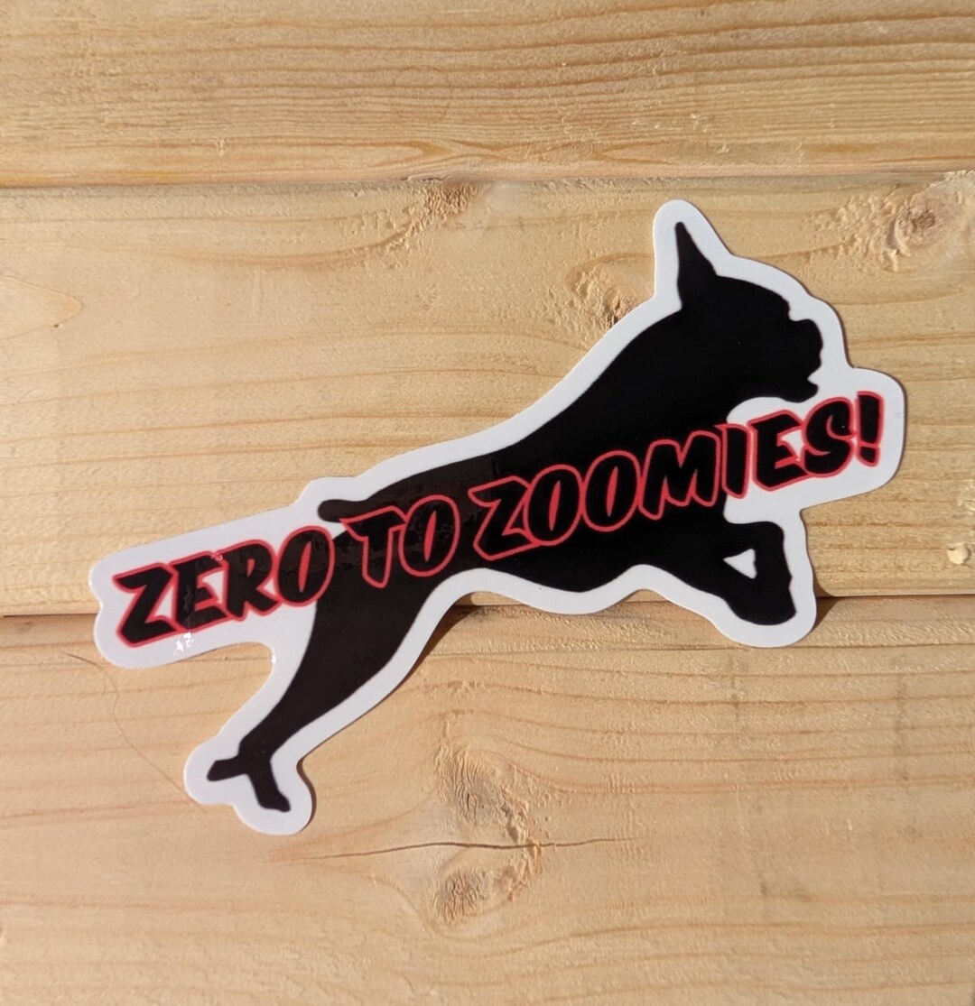 Zero to Zoomies White Boxer Sticker - Etsy