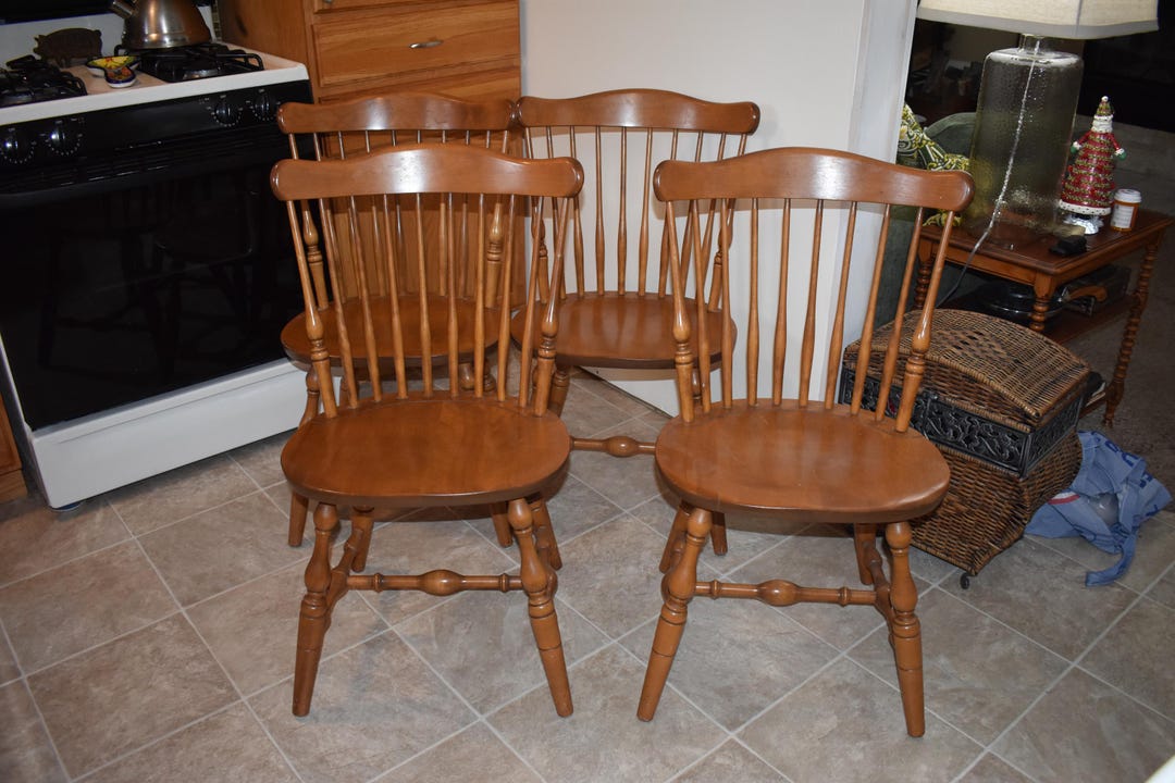 Vintage S. Bent Bros Colonial Wood Chairs (4) Matching VGC - Etsy