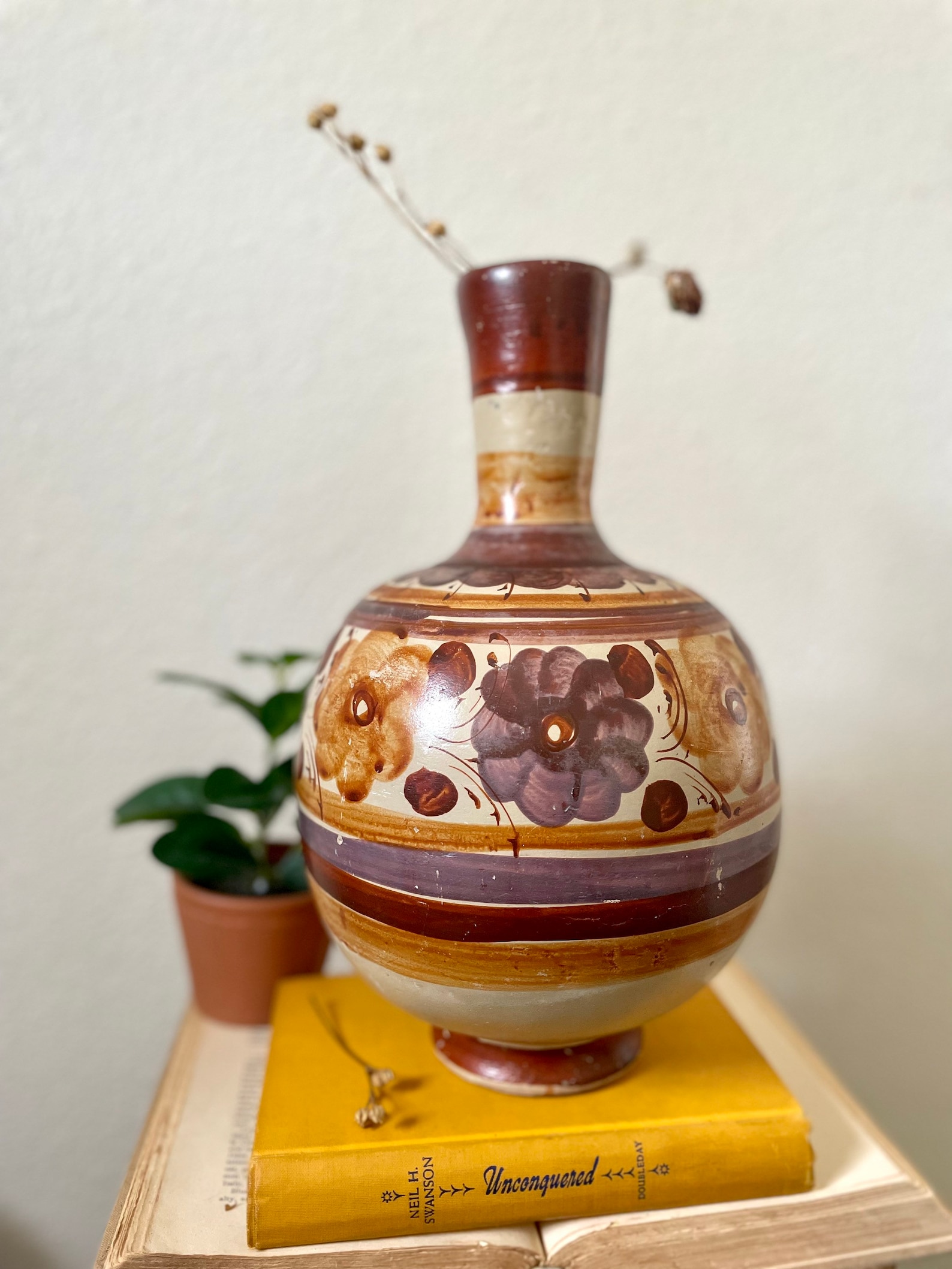 Vintage Large Mexican Vase Mexican Vase With Flowers Mexican - Etsy