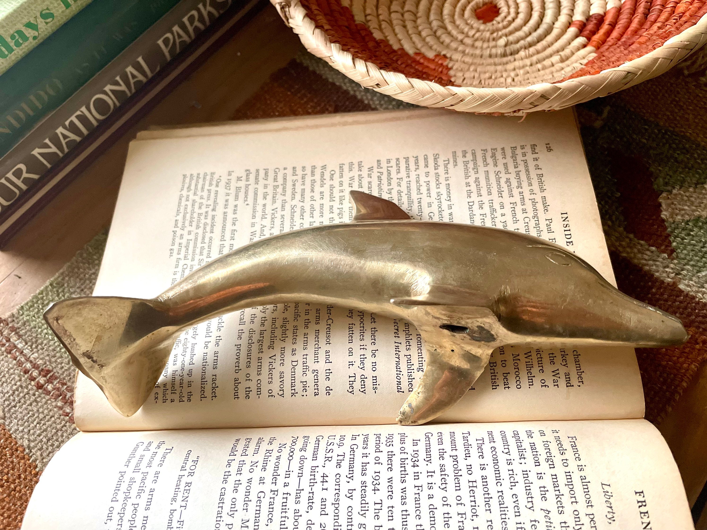Brass Dolphin Figurine Solid Brass Ocean Sea Life Marine - Etsy
