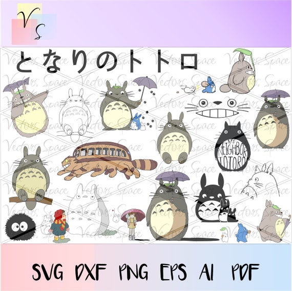 Bundle My Neighbor Totoro SVG Anime Totoro Vector Cartoon | Etsy