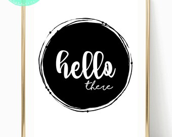 Hello Printable Wall Art Minimalist Typography Poster - Etsy