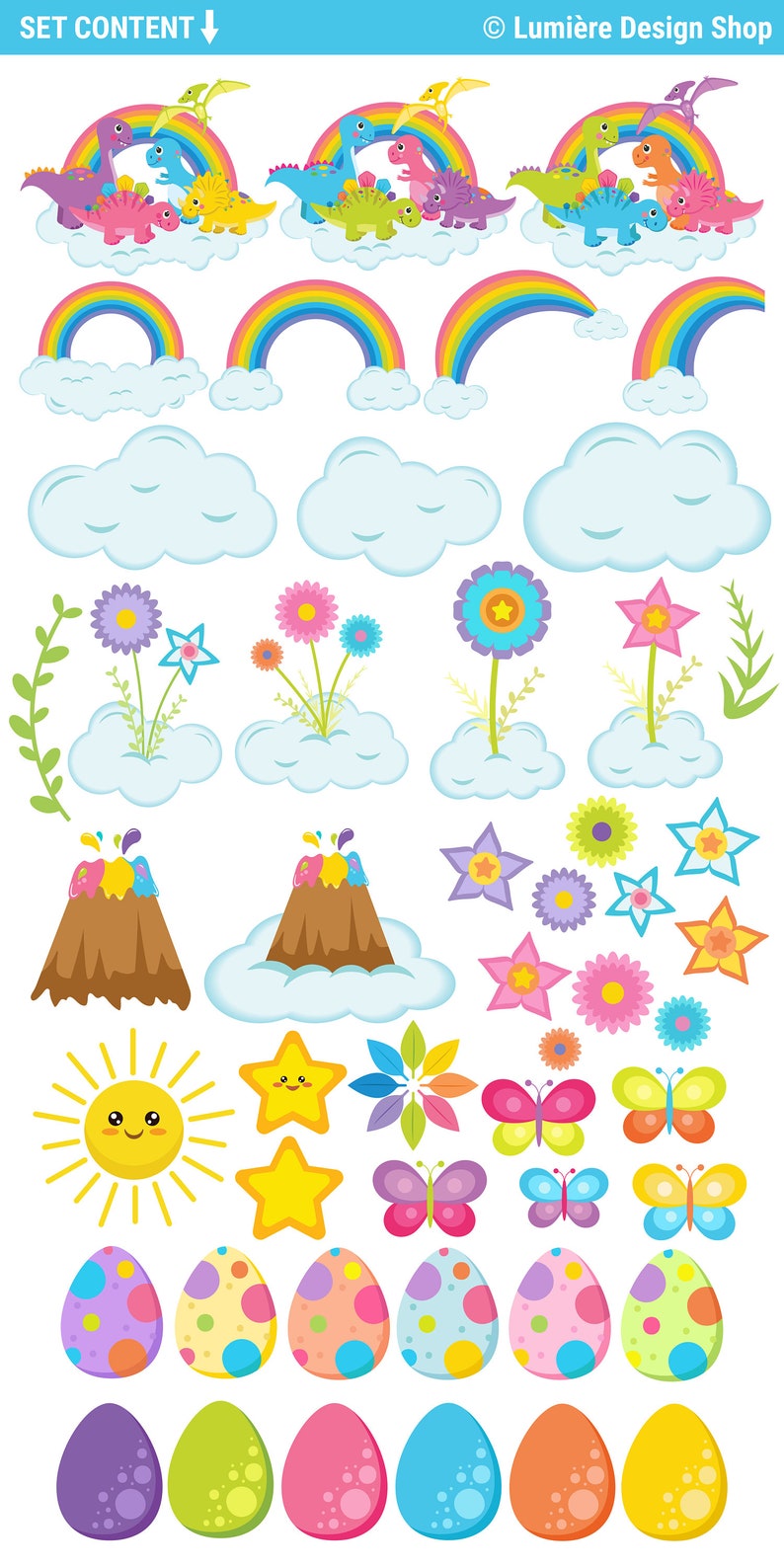 Dinosaur Digital Clipart Bundle Dinosaur Clipart Cute - Etsy Canada