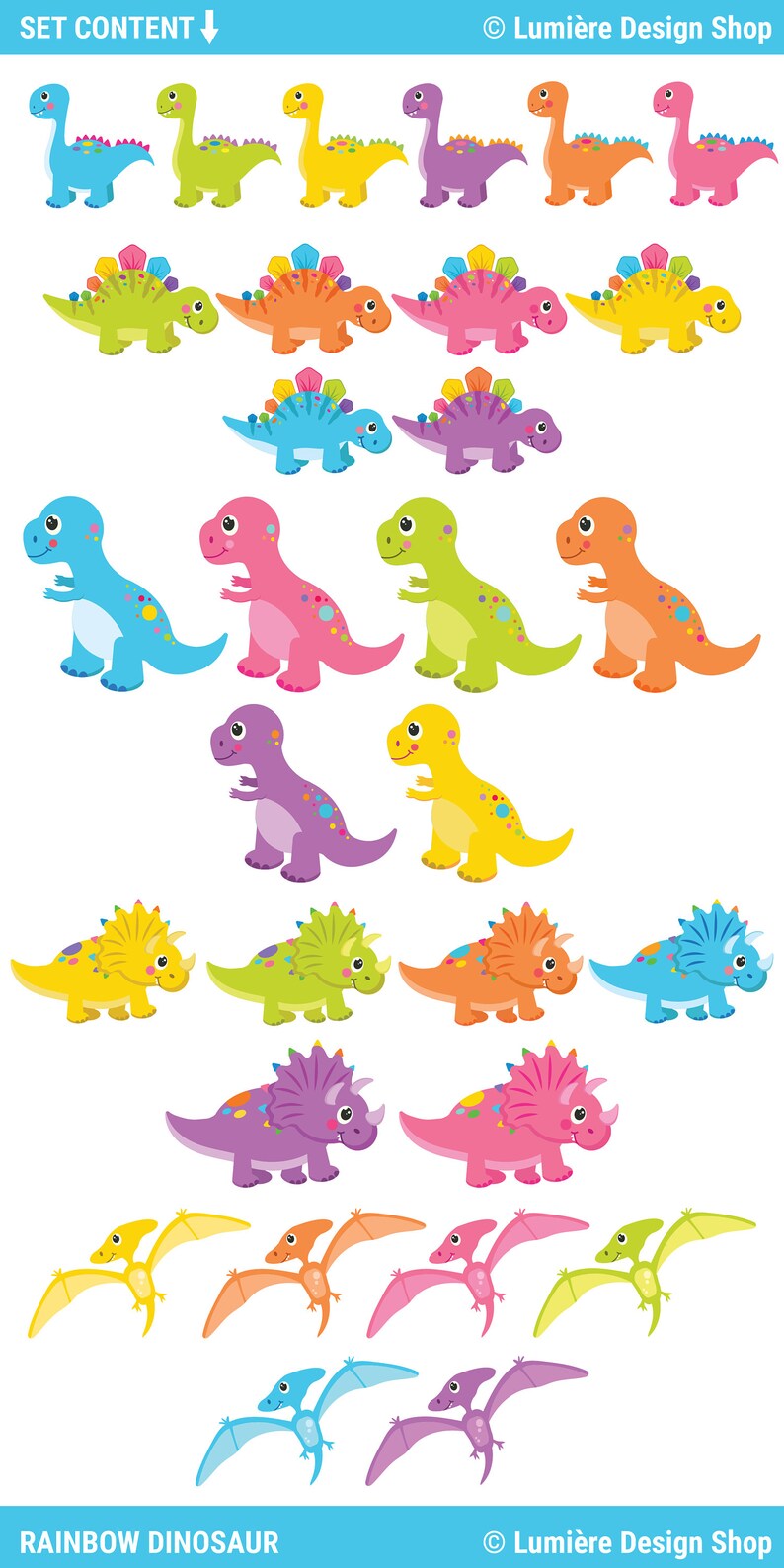 Dinosaur Digital Clipart Bundle Dinosaur Clipart Cute - Etsy Canada