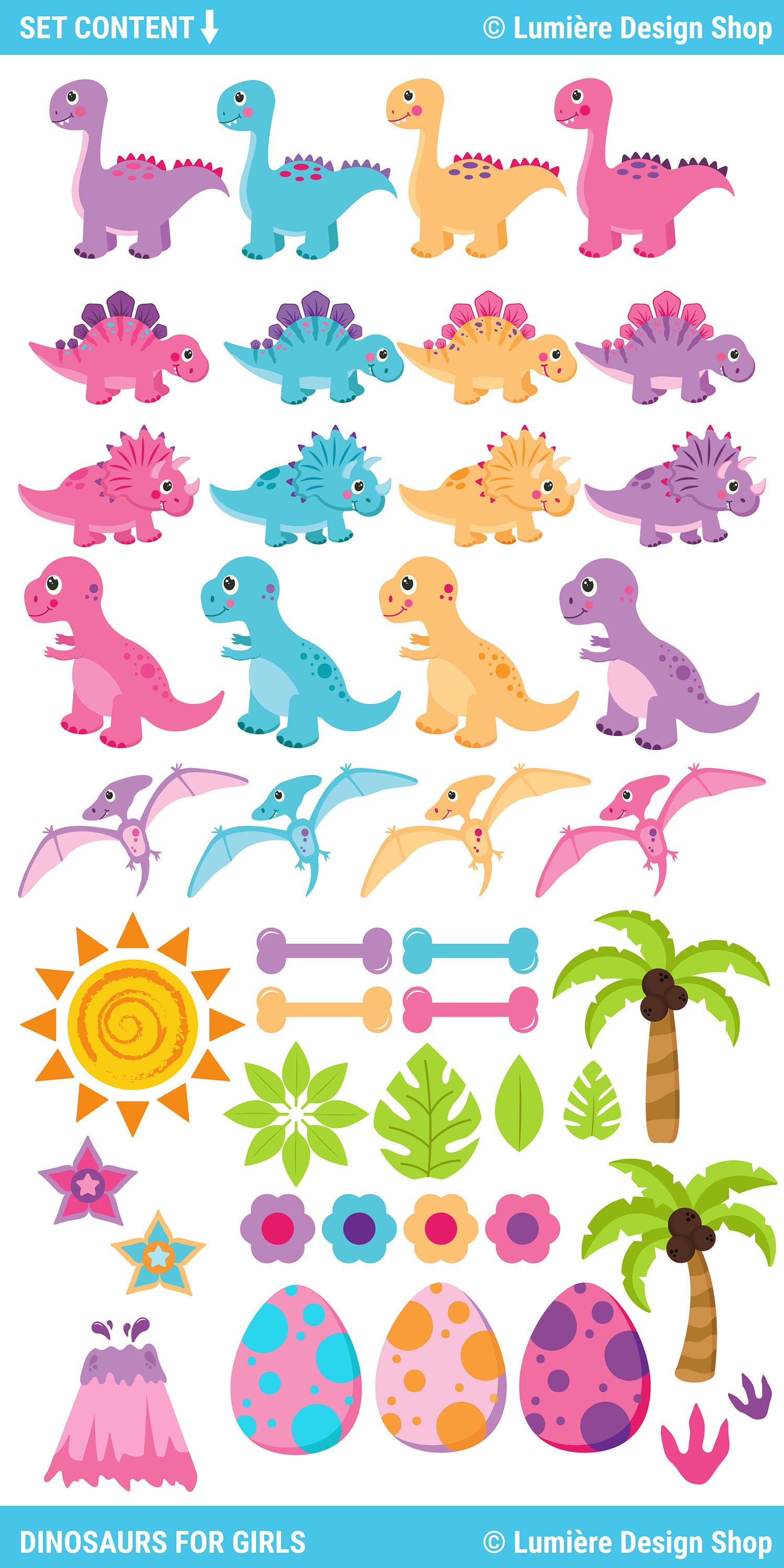 Dinosaur Digital Clipart Bundle Dinosaur Clipart Cute - Etsy Canada